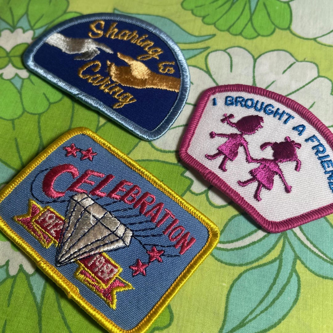 VINTAGE Embroidered Girl Scout Patches Sharing is Caring I Brought A ...