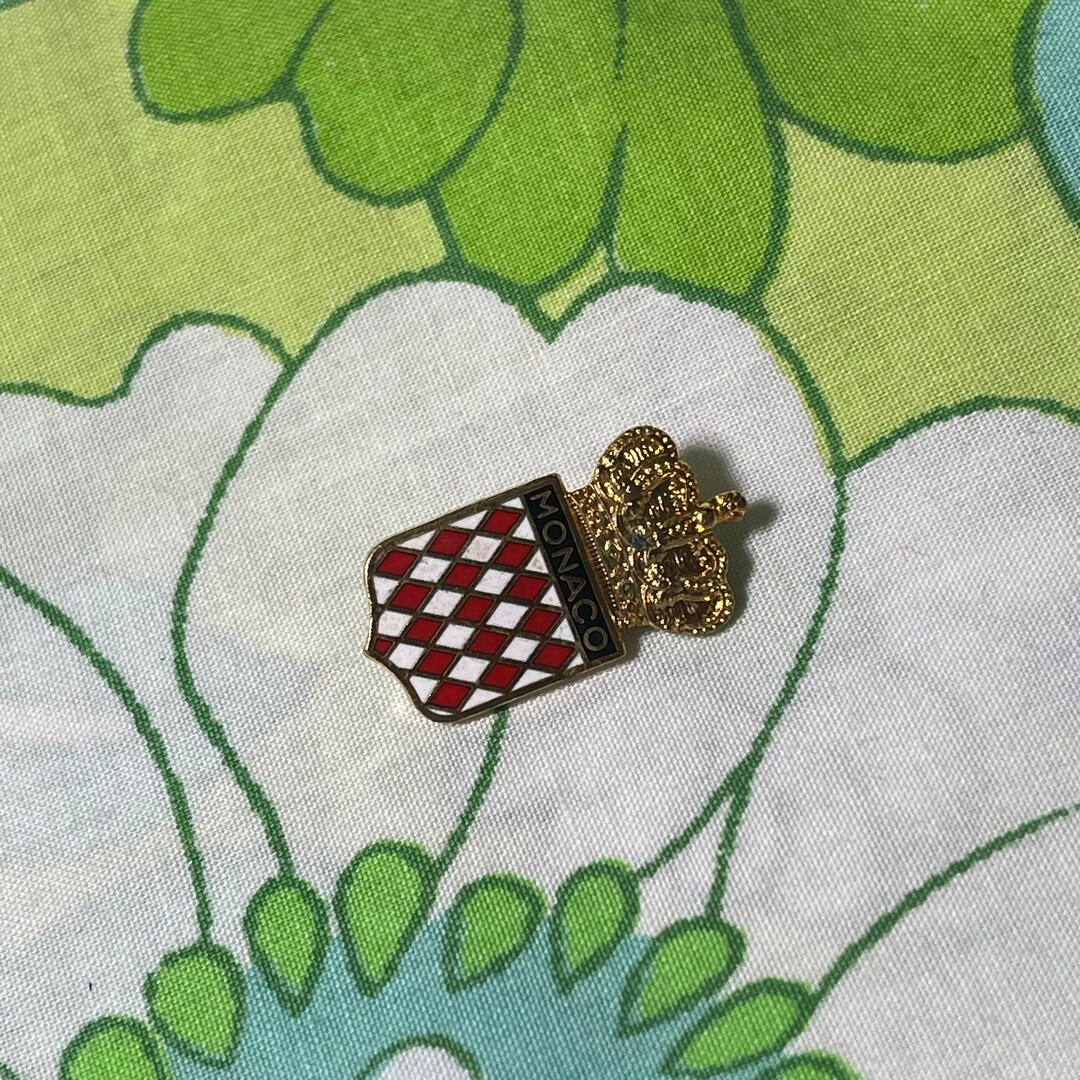 VINTAGE Monaco Crest Small Enamel Pin | R75 - Etsy