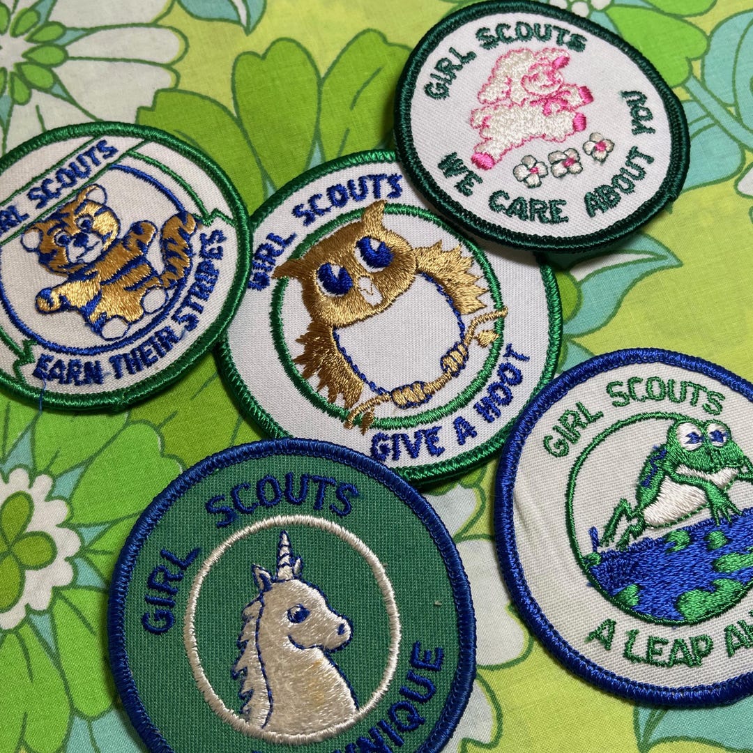 VINTAGE Super Cute Girl Scouts Embroidered Patches | A1 - Etsy
