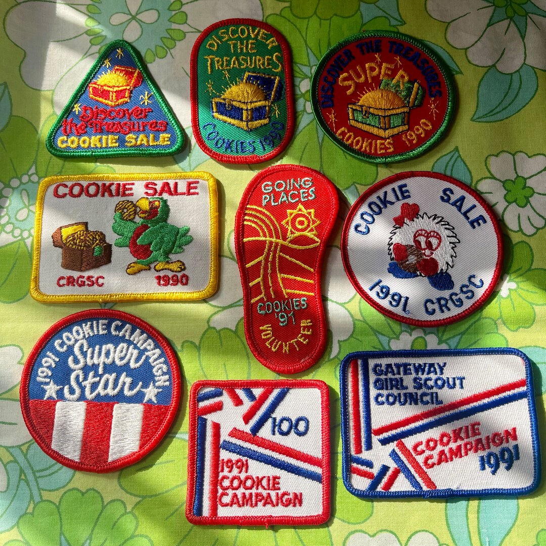 VINTAGE Embroidered Girl Scout Cookie Patches 1990-1991 - Etsy