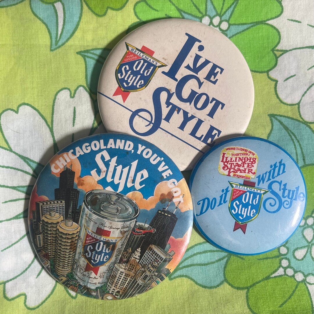 VINTAGE Old Style Beer Pinback Buttons Chicagoland Illinois State Fair ...