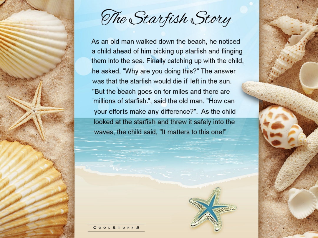 Starfish Story Pin, End of Year Teacher Gift, Make a Difference, Blue ...