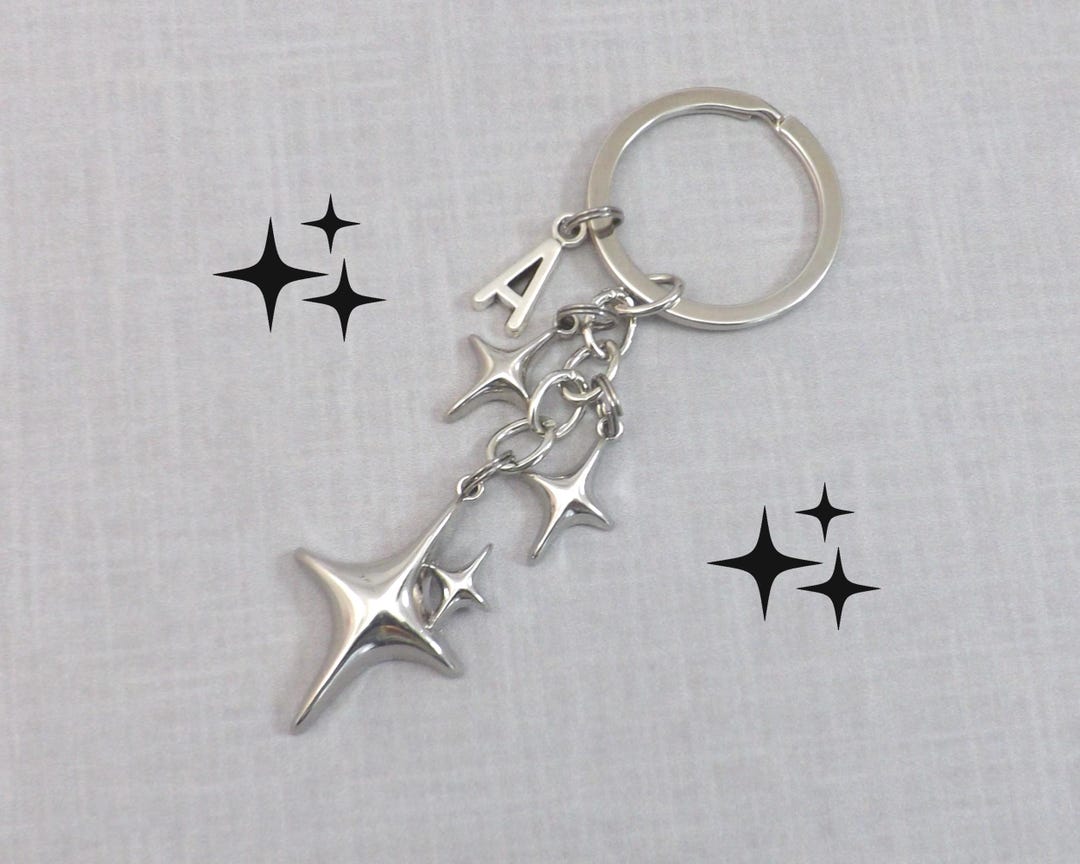 Four Point Star Keychain, Y2K Silver Star of Wealth, Star of Prosperity ...
