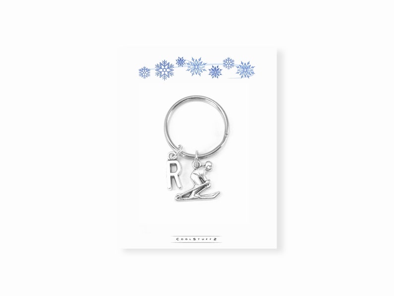 Ski Keychain Personalized Man Skiing Key Ring Woman Snow - Etsy