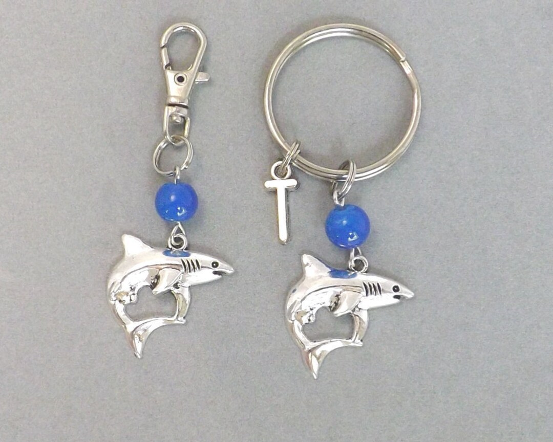 Shark Keychain, Shark Keyring, Personalized Keychain, Custom Key Ring ...