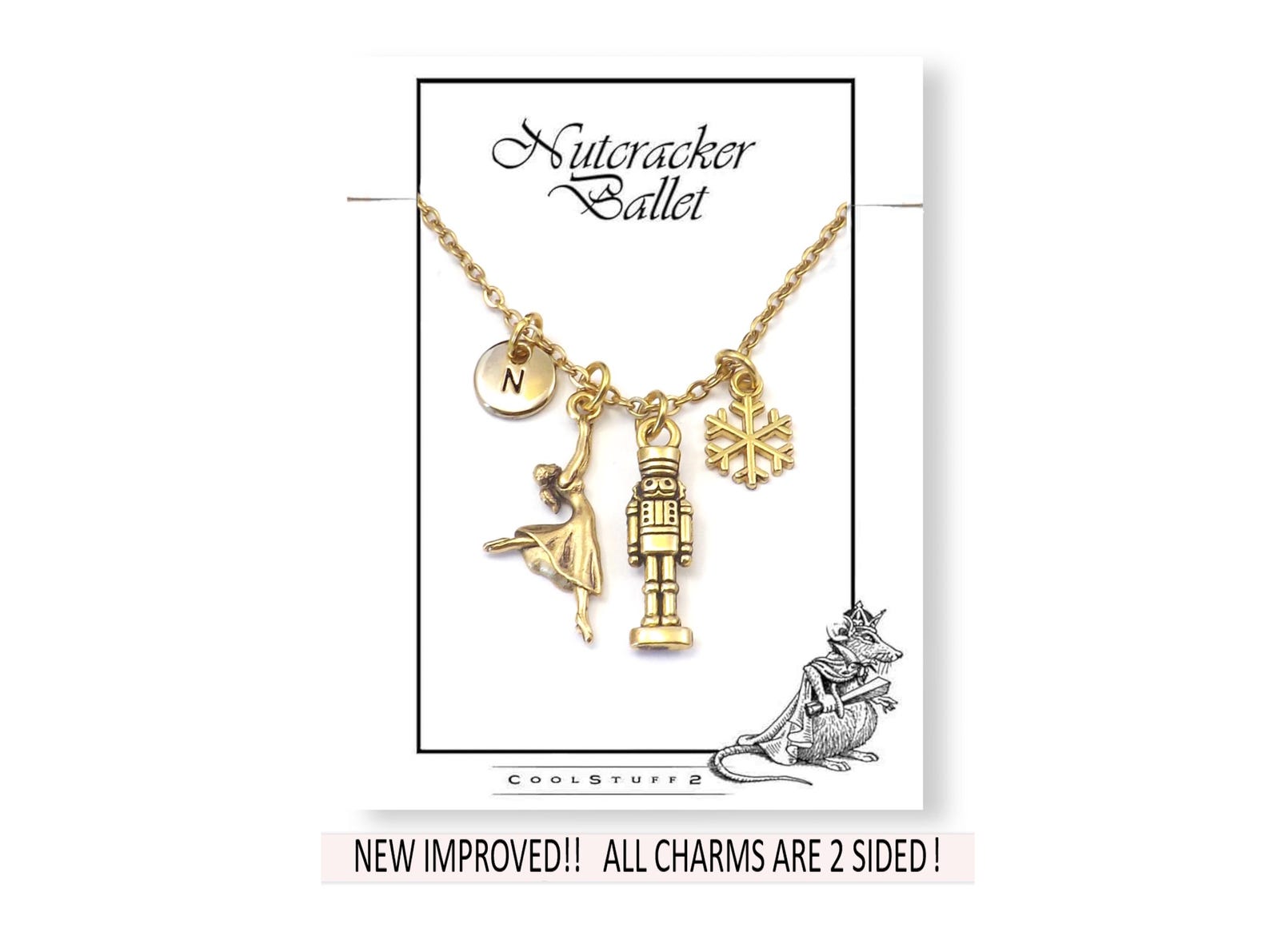 Gold Nutcracker Necklace, Clara Nutcracker Ballet, 18K Gold Plated ...
