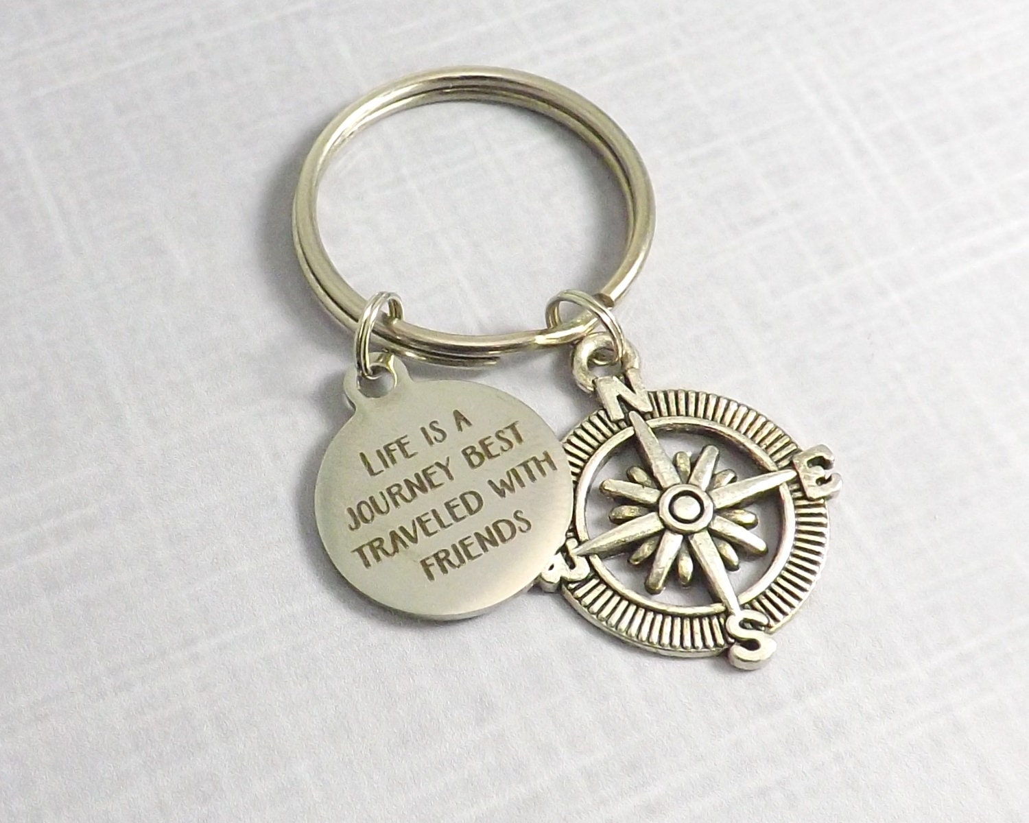 Best Friends Keychain Life is a Journey Best Traveled With | Etsy