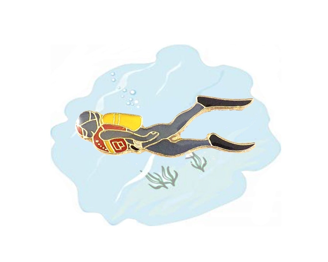 Scuba Diver Pin Enamel Pin Lapel Pin Scuba Jewelry - Etsy