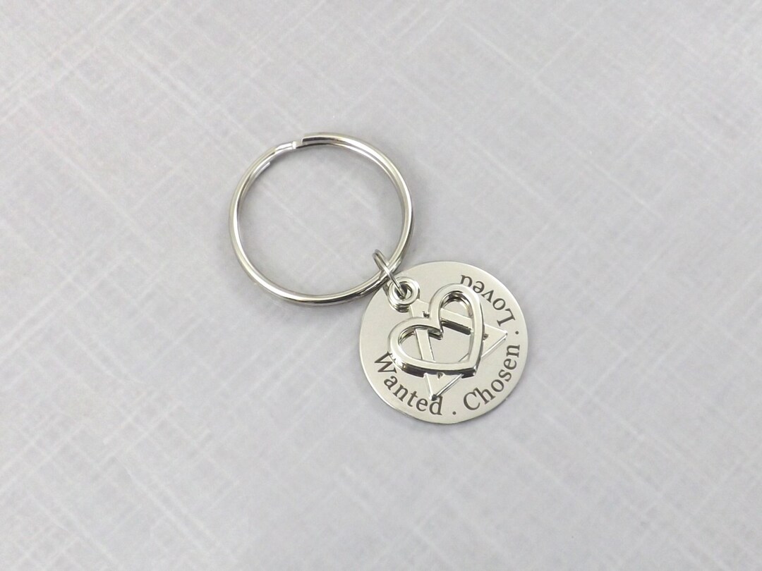 Adoption Gifts, Wanted Chosen Loved Adoption Symbol Keychain, Adopting ...