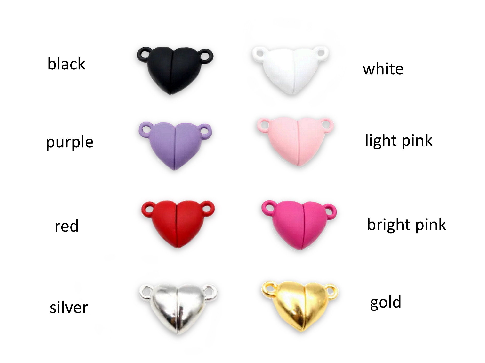 2 Couples or Best Friends Magnetic Heart Necklace Set Magnet - Etsy