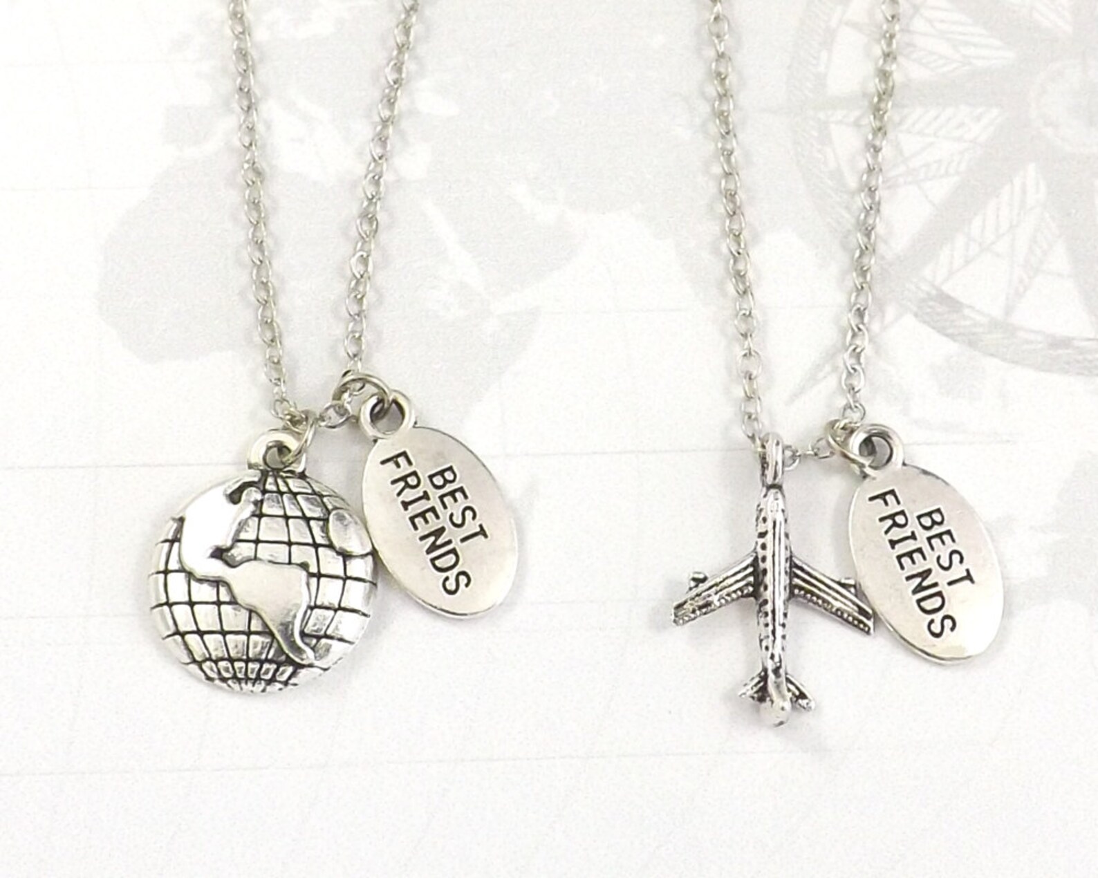 Long Distance Friends Necklace Long Distance Friendship Set - Etsy