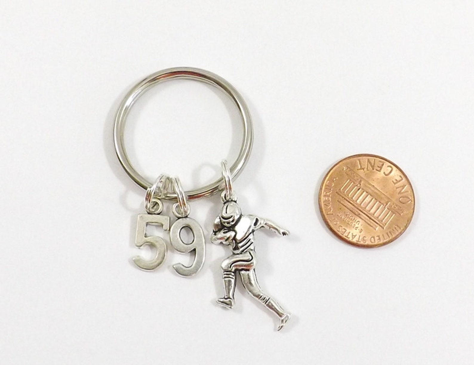Football Keychain Football Player Keychain Jersey Number - Etsy
