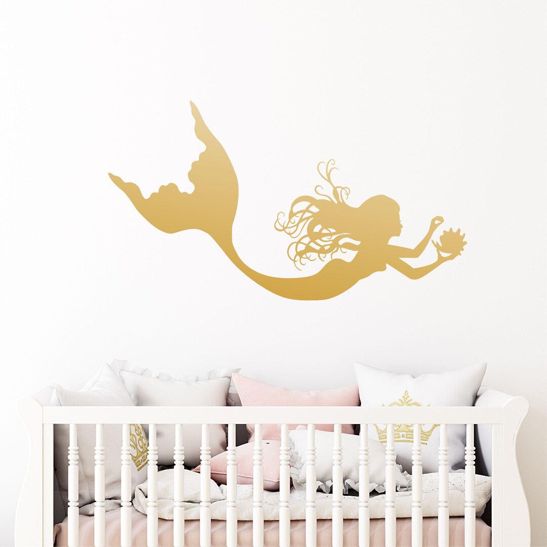 Mermaid Wall Decals, Mermaid Wall Stickers, Nymph Girl, Mermaid Decor ...