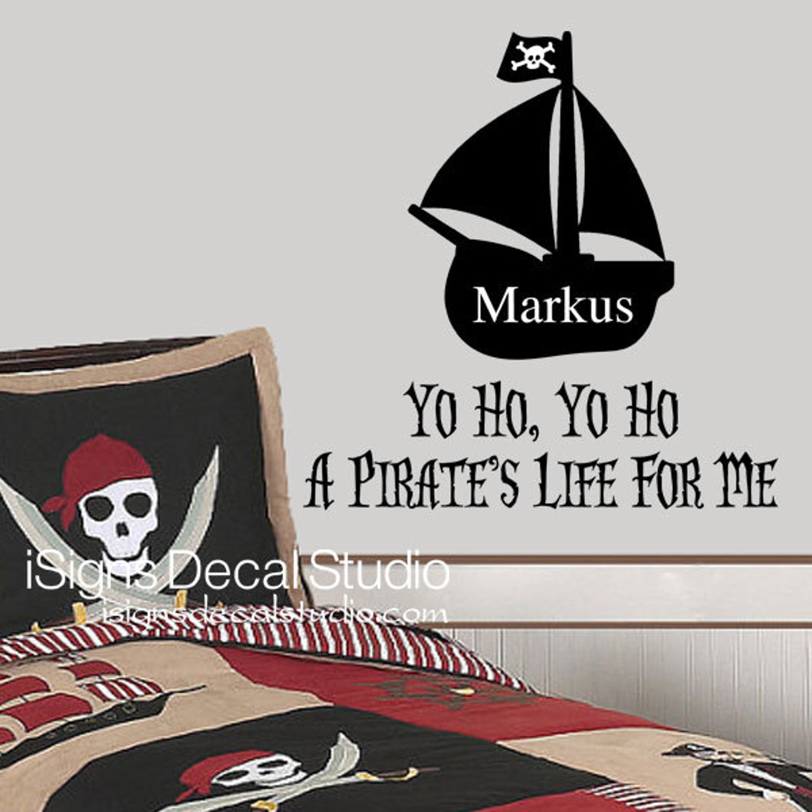 Pirate Wall Decal Yo Ho Yo HO A Pirates Life for Me Custom - Etsy