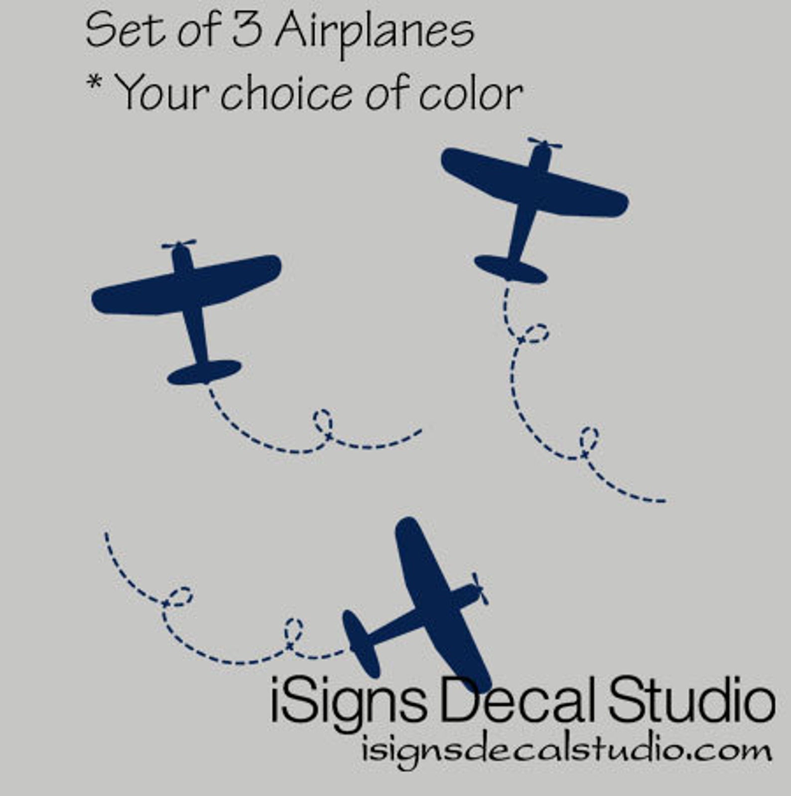 Airplane Wall Decal Set Airplane Stickers Set Includes 3 | Etsy
