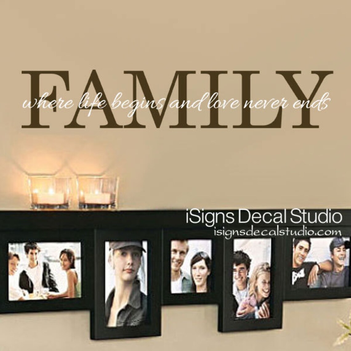 Family Wall Decal Family Where Life Begins and Love Never - Etsy