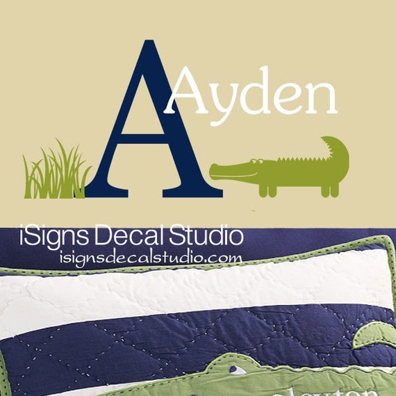 Alligator Wall Decal Alligator Name Decal Nursery Room | Etsy