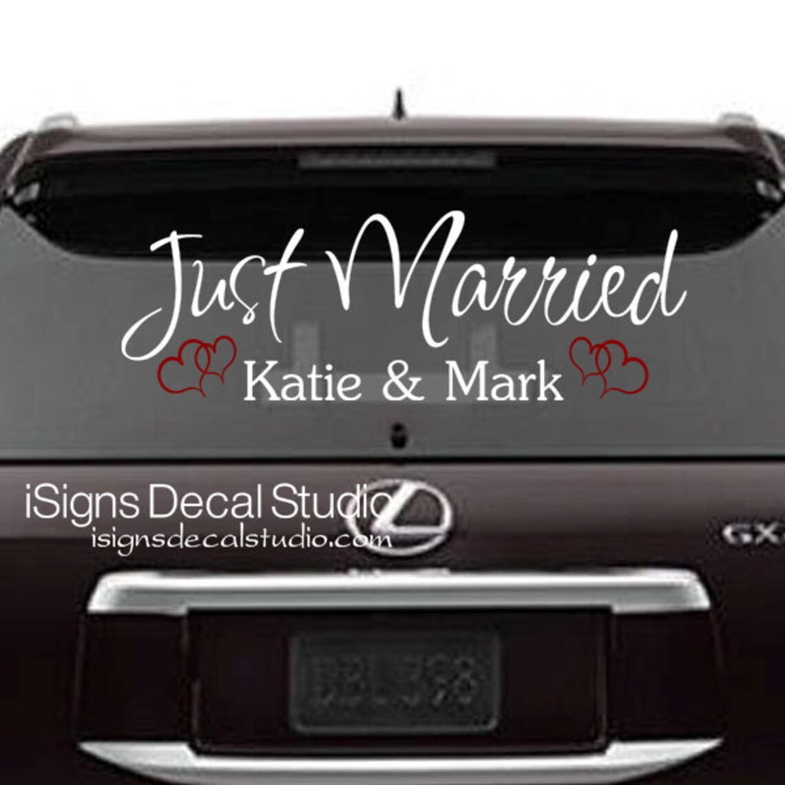 Just Married Car Decal Wedding Car Sticker | Etsy