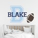 Kids Nursery Football Wall Decal - Personalized Football Wall Decal ...