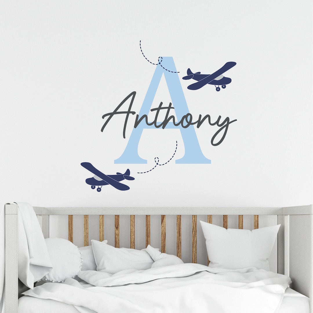 Airplane Wall Decal With Kids Name and Airplanes - Personalized ...