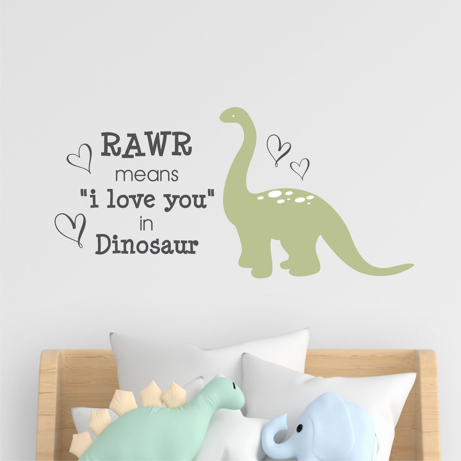 DINOSAUR RAWR ROAR Means I Love You in Dinosaur Wall Decal - Etsy