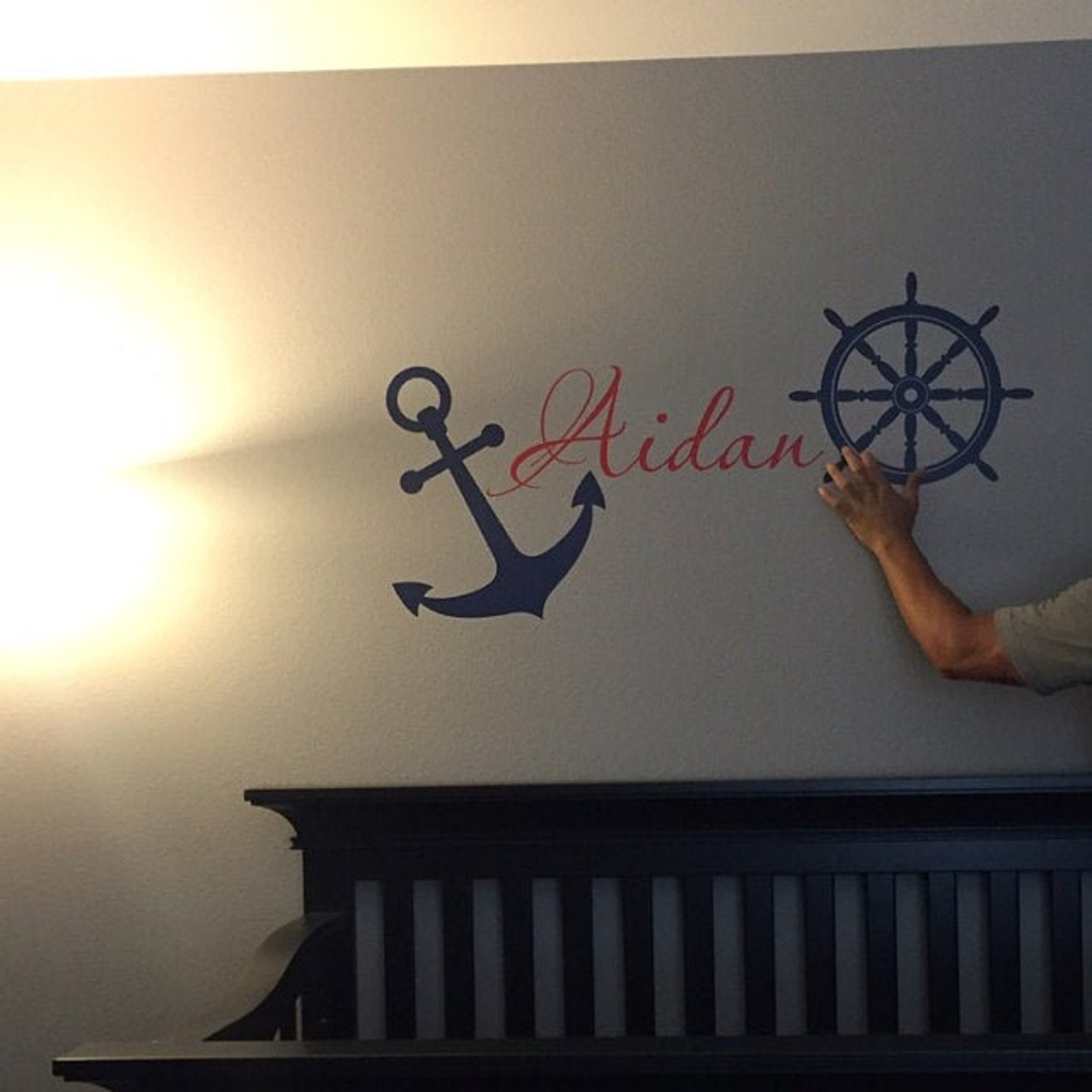 Nautical Wall Decal Nautical Anchor Wheel Helm Decal Boys - Etsy Canada