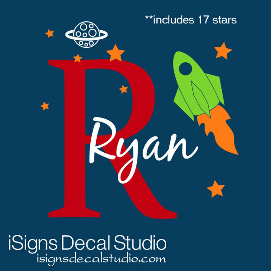 Rocket Wall Decal Rocket Decal Space Decal Custom Name - Etsy