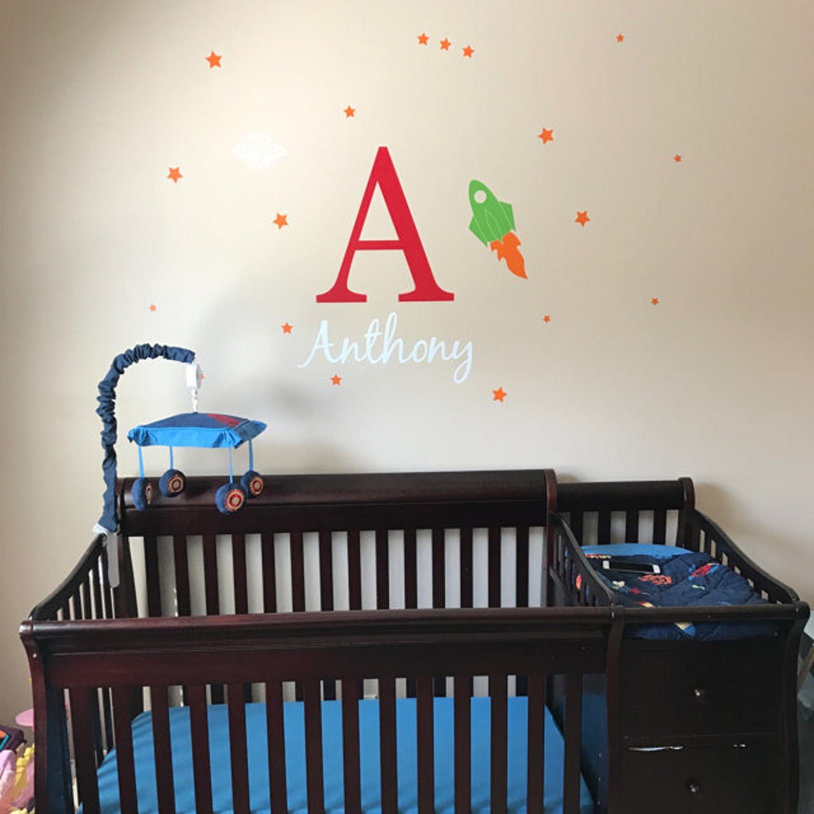 Rocket Wall Decal Rocket Decal Space Decal Custom Name | Etsy