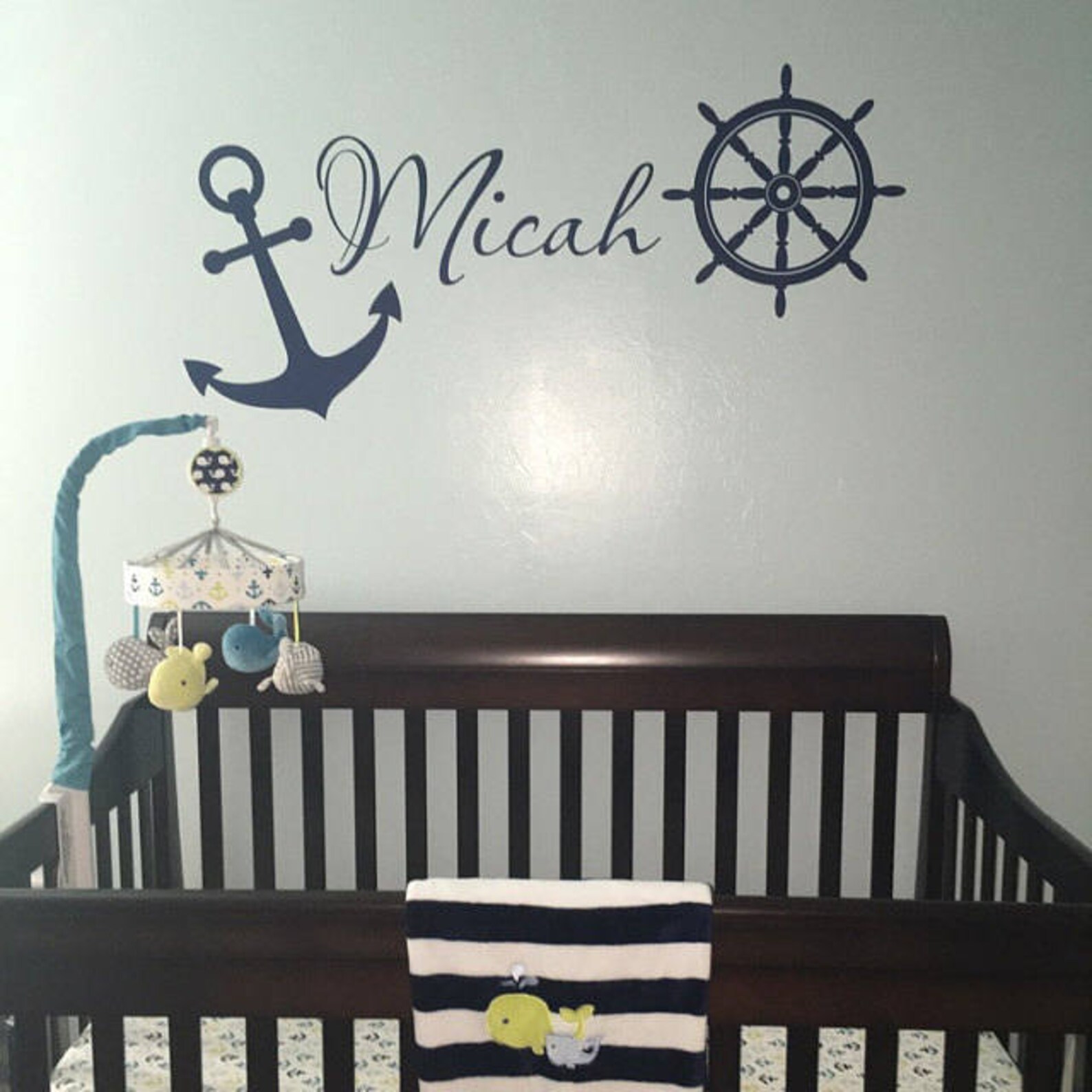 Nautical Wall Decal Nautical Anchor Wheel Helm Decal Boys | Etsy Canada