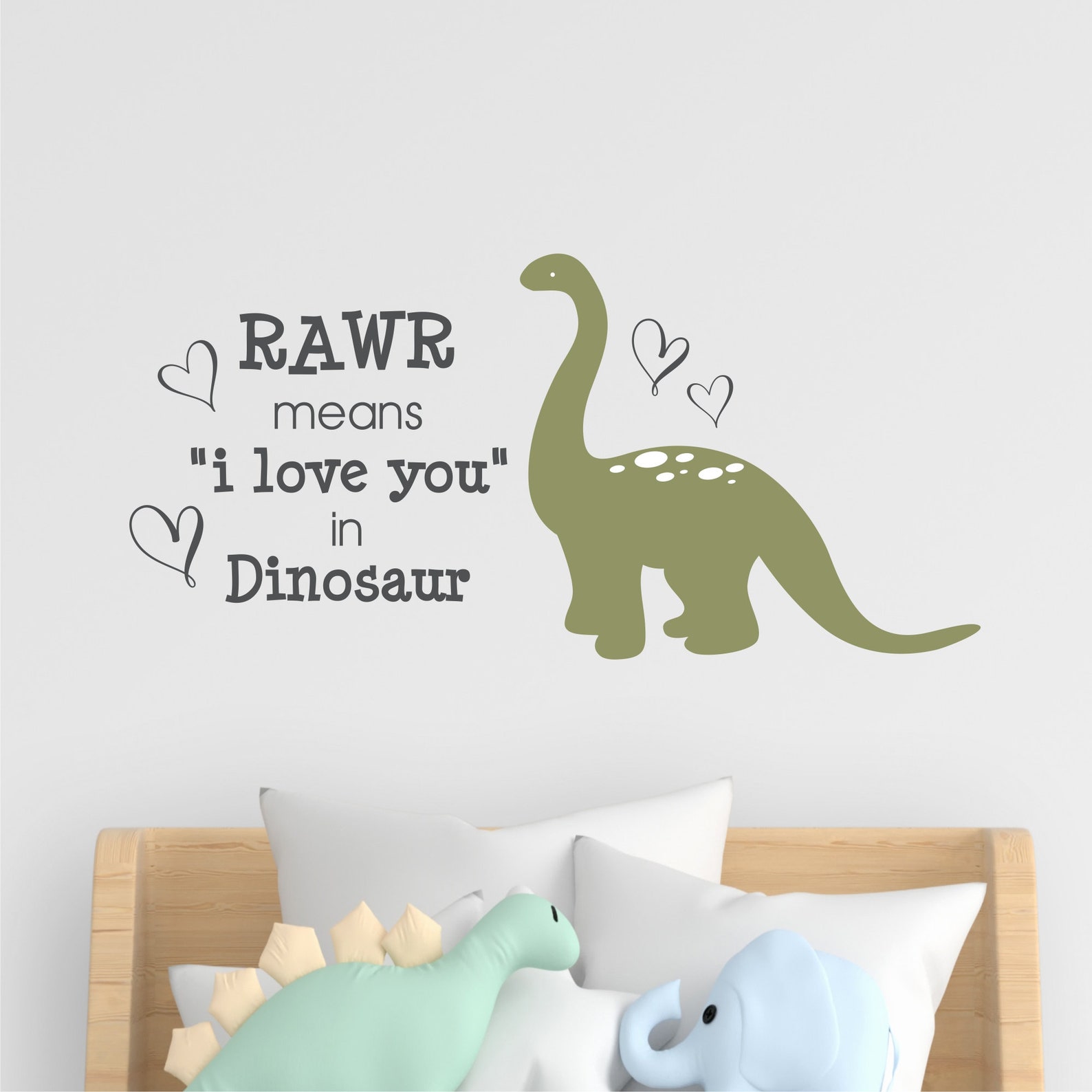 DINOSAUR RAWR ROAR Means I Love You in Dinosaur Wall Decal - Etsy
