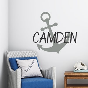 Nautical Wall Decal - Anchor Wall Decal - Nautical Decal - Custom Name ...