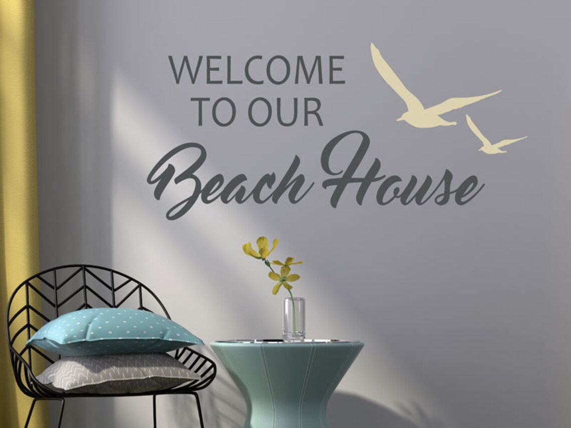 Welcome to Our Beach House Wall Decal - Beach House Decal - Beach Wall ...