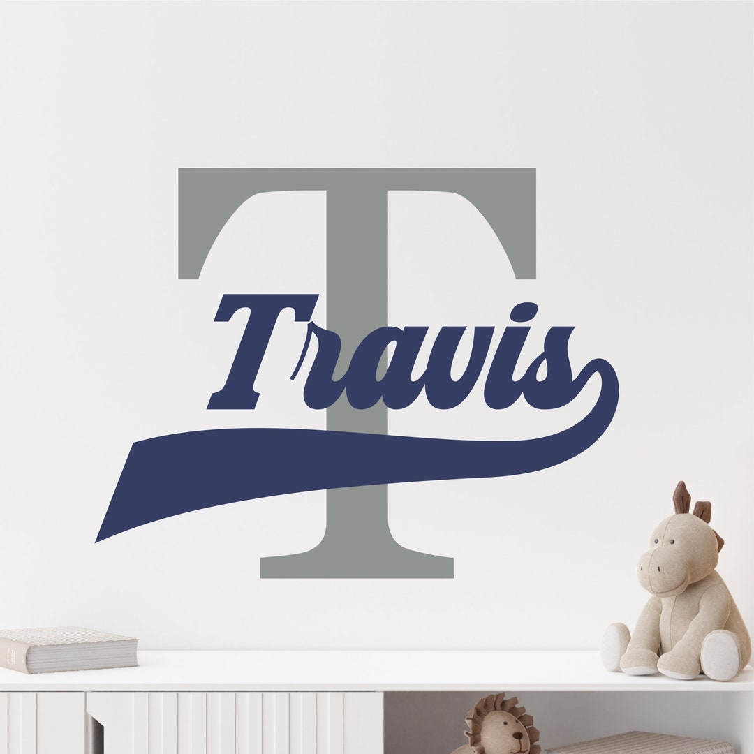 Initial Name Wall Decal - Custom Boy or Girl Monogram Initial Wall ...