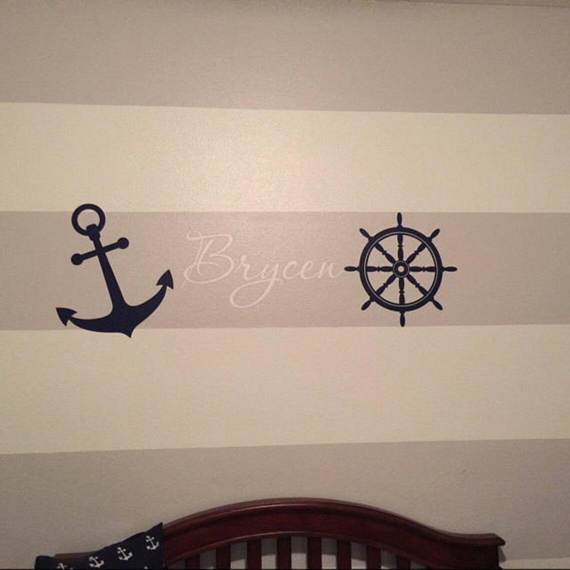 Nautical Wall Decal Nautical Anchor Wheel Helm Decal Boys - Etsy Canada