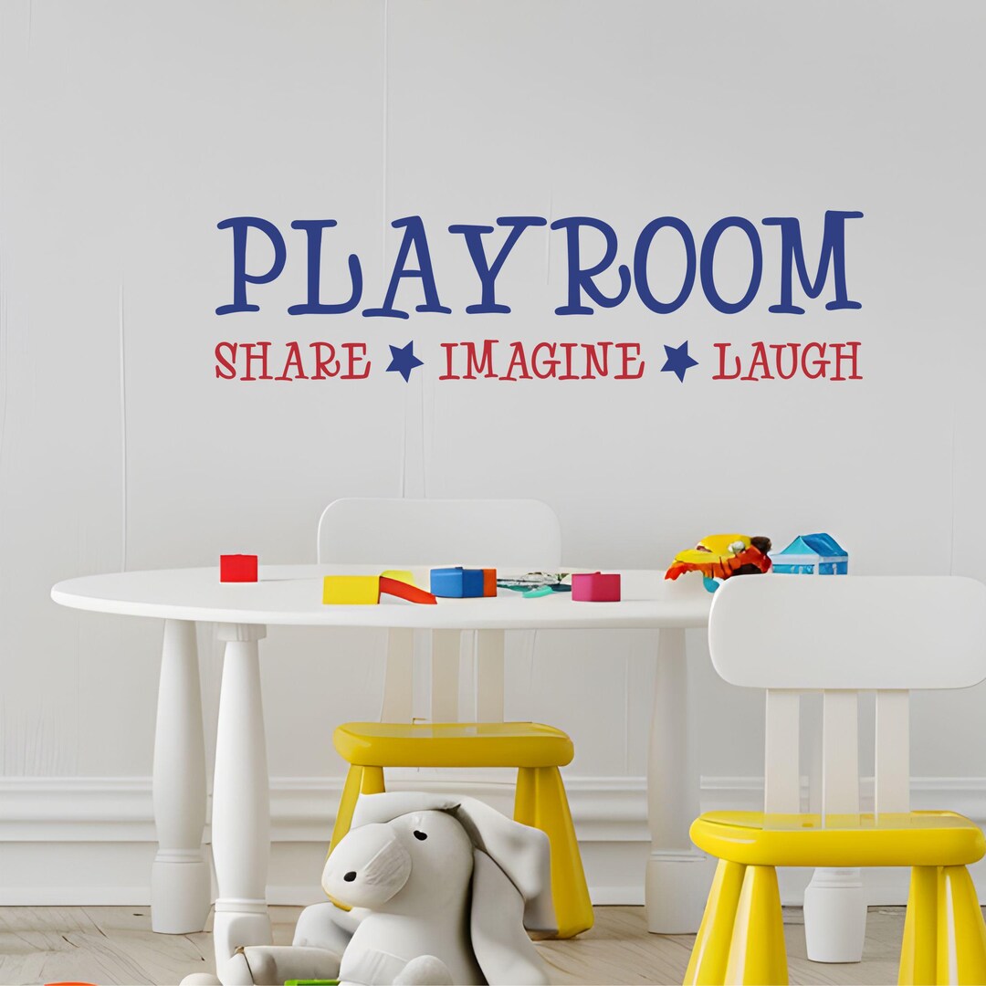 Playroom Wall Decal - Share Imagine Laugh Decal Quote Decor - Etsy
