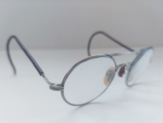 1940s Silver Round Rimmed Eyeglasses Frames. - Gem