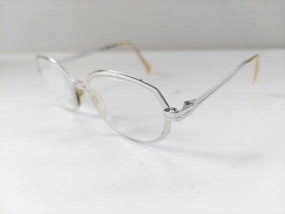 1960s Retro Silver Eyeglasses Frames. - Gem