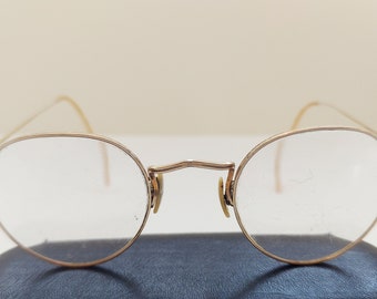 Vintage 1940s Gold Round Rimmed Ornate Eyeglasses Frames - Etsy