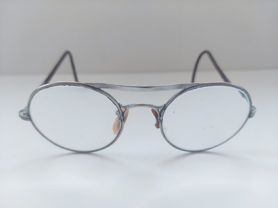 1940s Silver Round Rimmed Eyeglasses Frames. - Gem