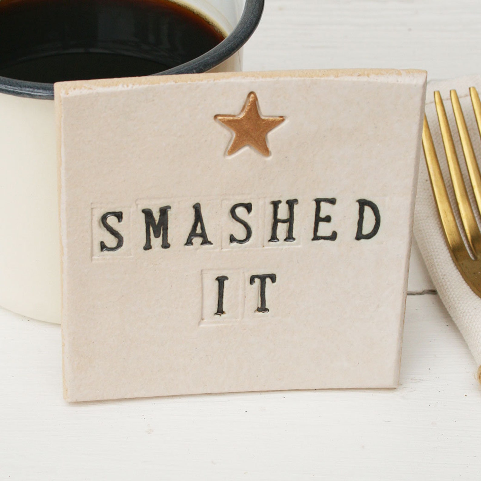 Smashed It Ceramic Coaster Congratulations Celebration Gift - Etsy
