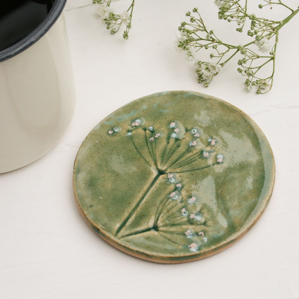 Green Meadow Wild Flower Ceramic Coasters Set of Four Ceramic - Etsy