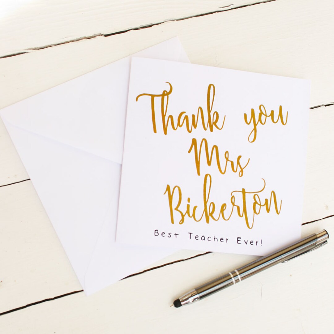 Personalised Teacher Card, Custom Greetings Card for Your Favourite ...