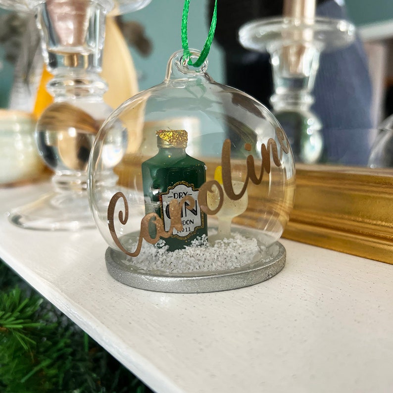Gin and Tonic Themed Personalised Christmas Tree Bauble - Etsy