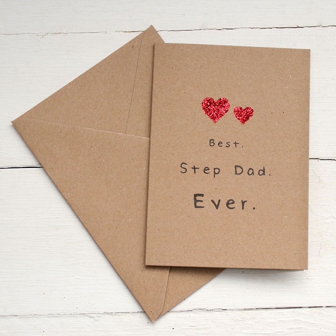 Best Step Dad Ever Card, Father's Day or Birthday Card for Him, Blank ...