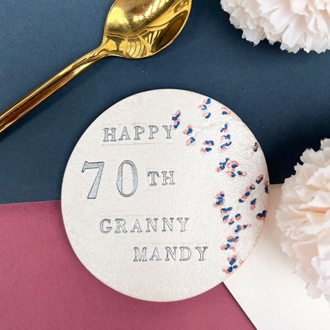 Personalised Floral Milestone Birthday Coaster, Milestone Birthday Gift ...