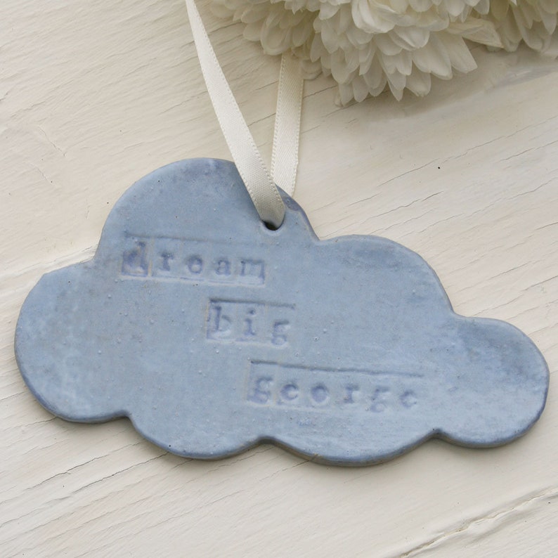 Personalised Dream Big Ceramic Cloud Decoration - Etsy