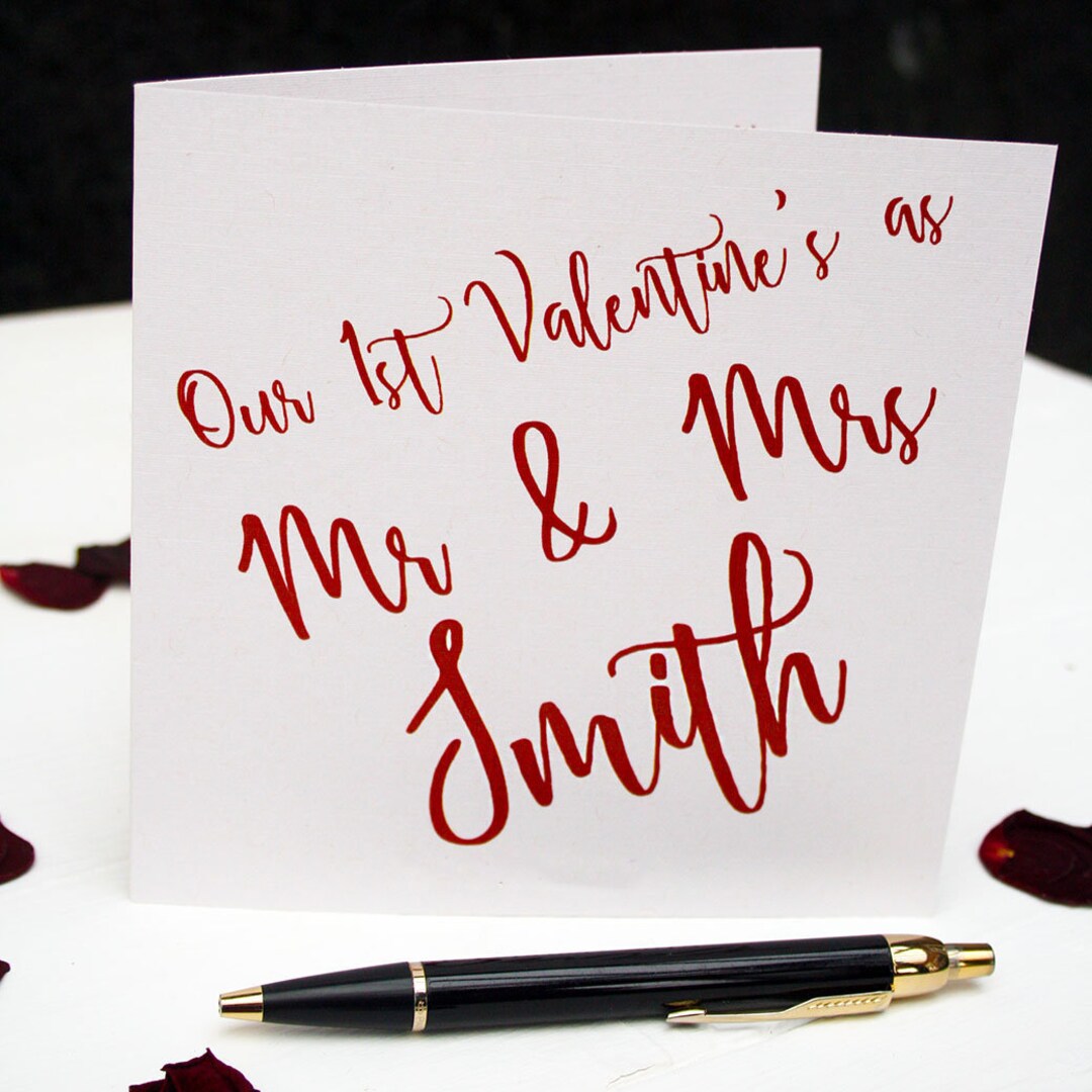 First Valentine's Day as Mr and Mrs Card Mr and Mr Mrs - Etsy