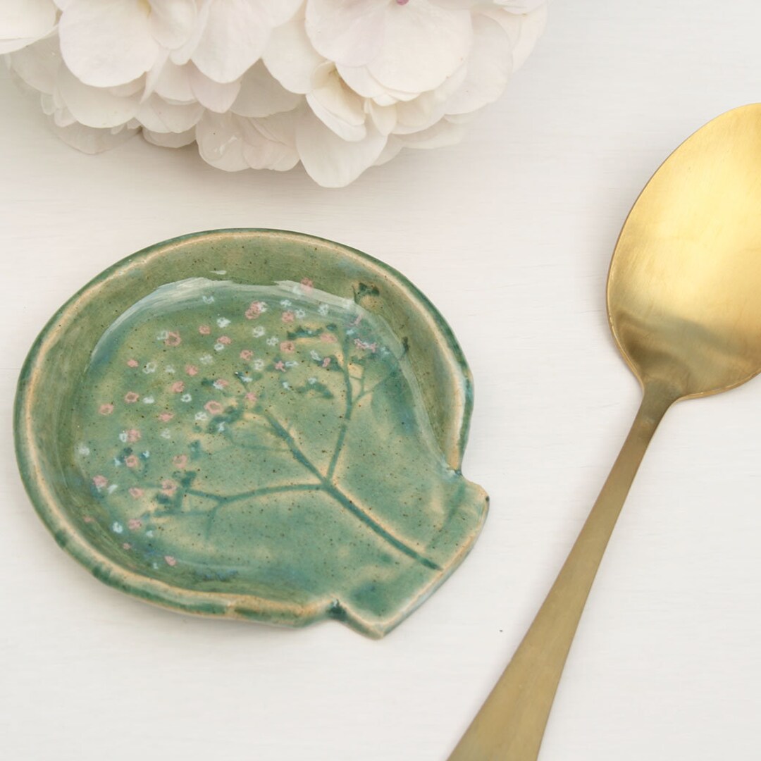 Green Meadow Spoon Rest, Kitchen Decor, Spoon Holder for Kitchen ...