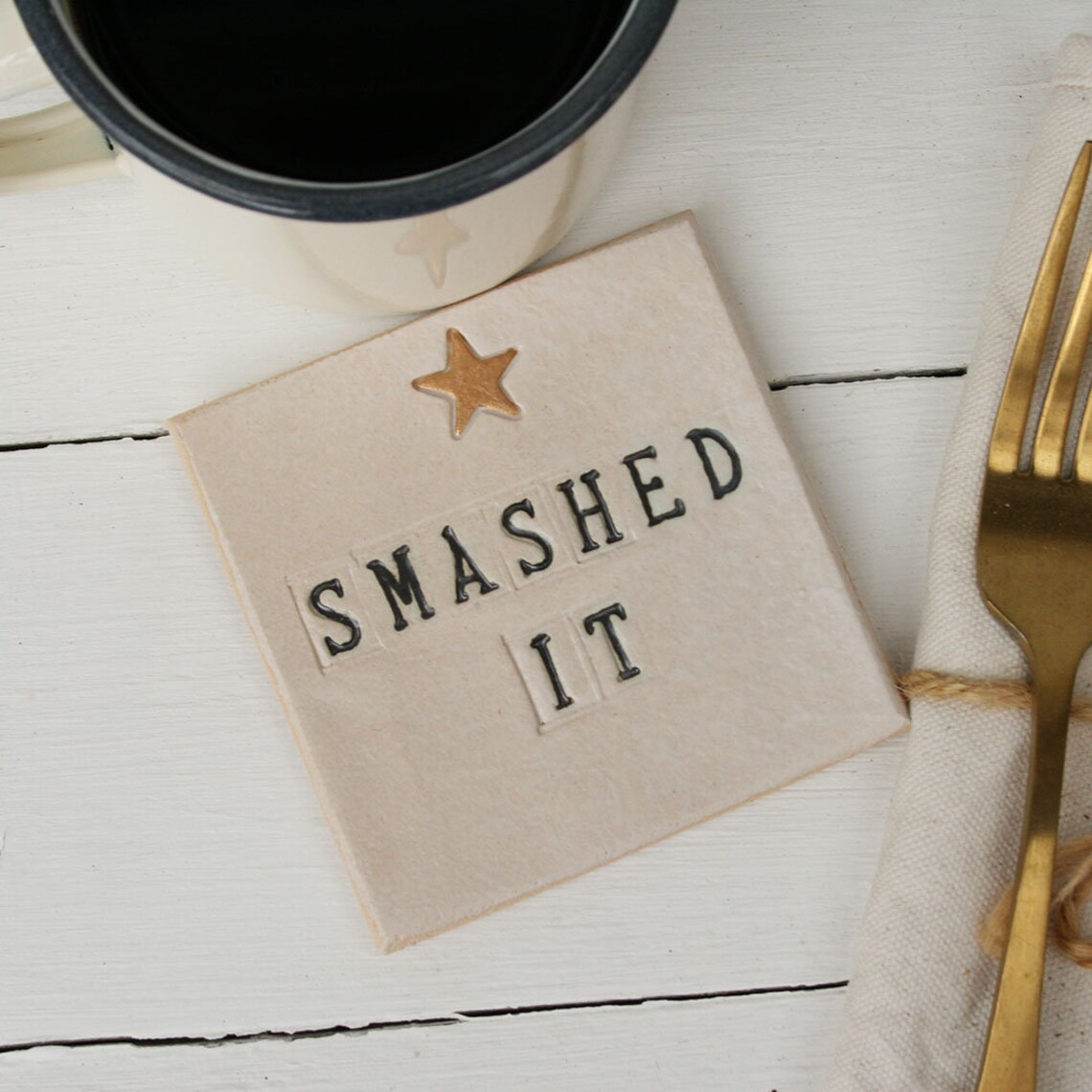 Smashed It Ceramic Coaster Congratulations Celebration Gift - Etsy