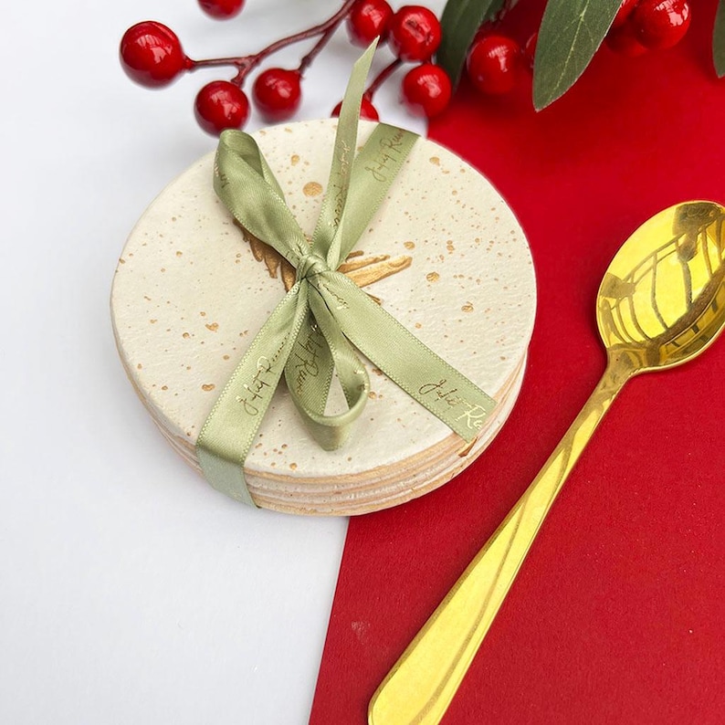 Gold Christmas Tree Coasters - Etsy